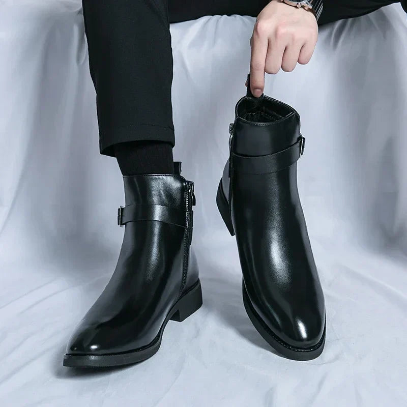 Mens Chelsea Boots Sleek Classic With Side Zipper – TrendAura