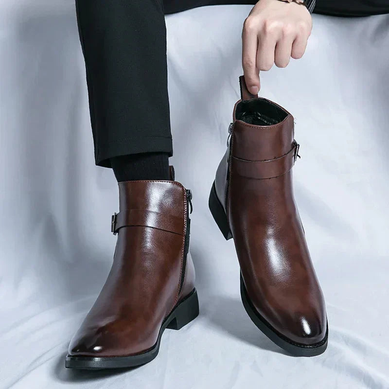 Mens Chelsea Boots Sleek Classic With Side Zipper – TrendAura