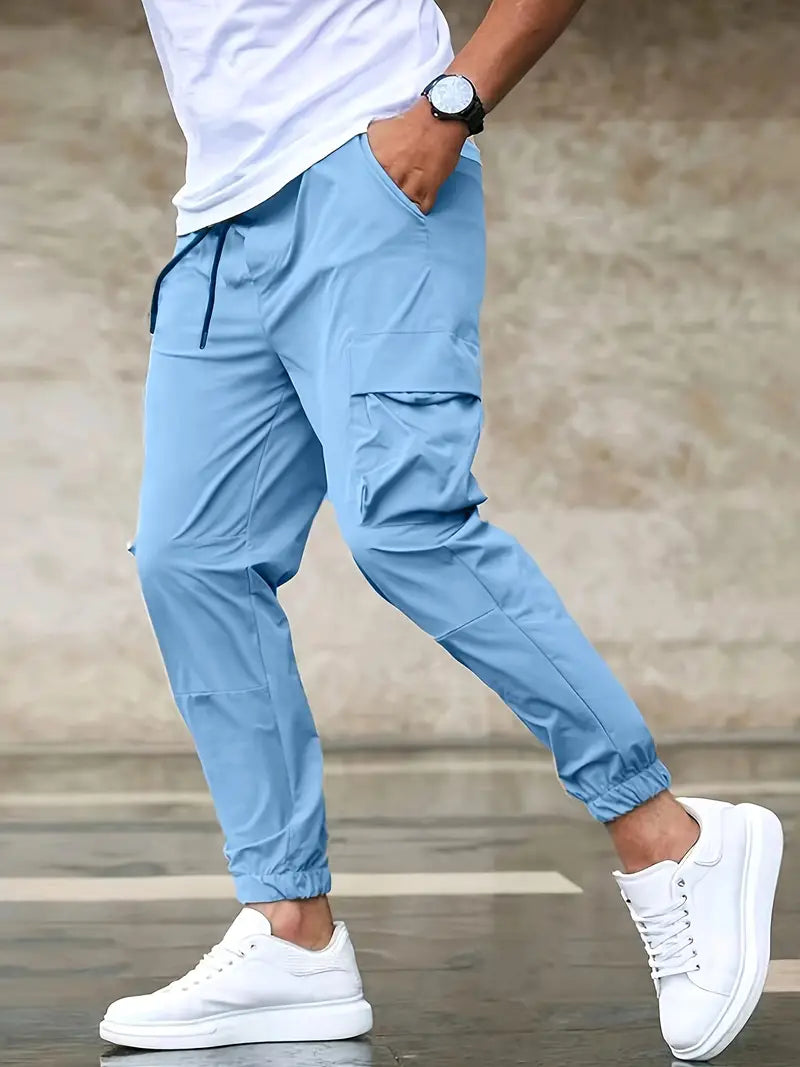 Men's Jacob Cargo Pants: Trendy Drawstring Style – TrendAura-co-uk