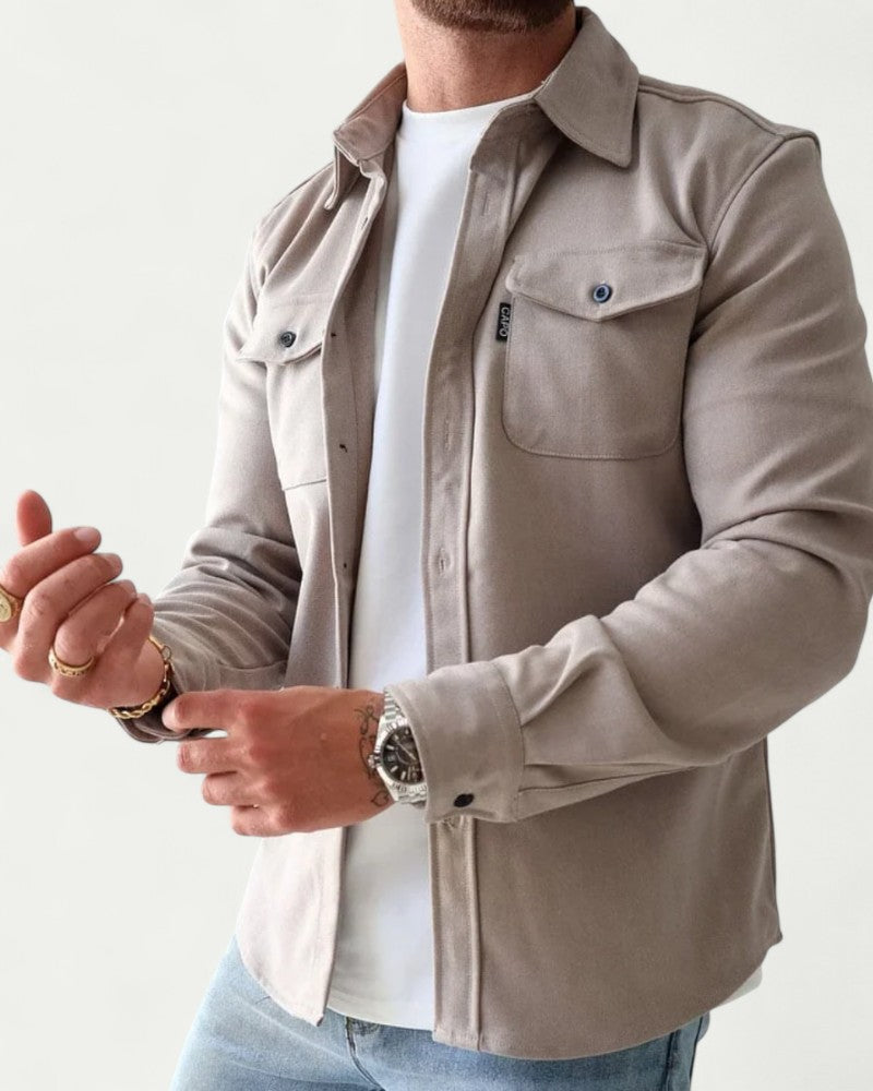 Mens Long Sleeve Overshirt Smart Casual Look – TrendAura