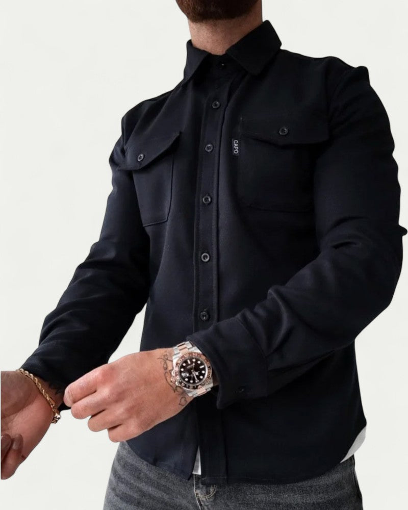 Mens Long Sleeve Overshirt Smart Casual Look – TrendAura