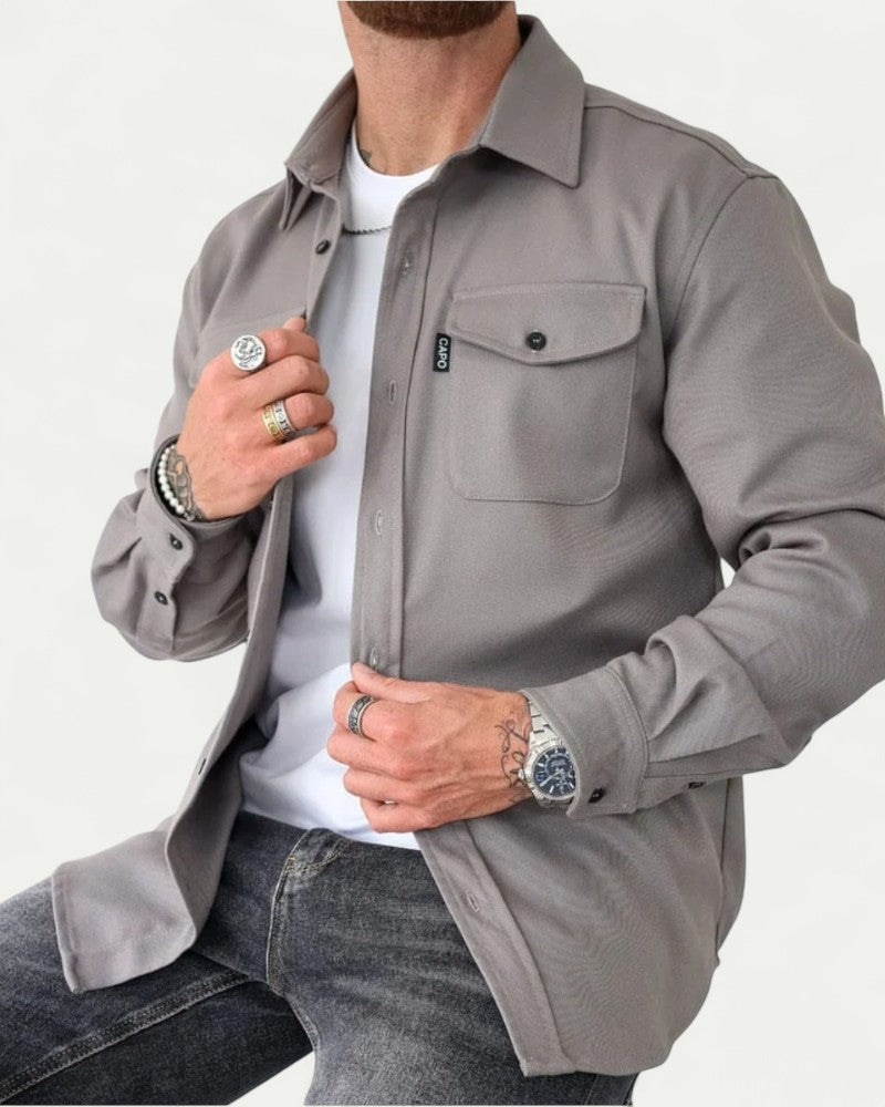 Mens Long Sleeve Overshirt Smart Casual Look – TrendAura