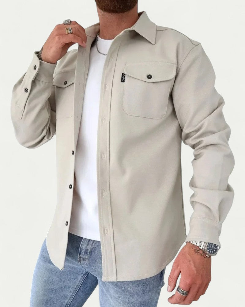 Mens Long Sleeve Overshirt Smart Casual Look – TrendAura