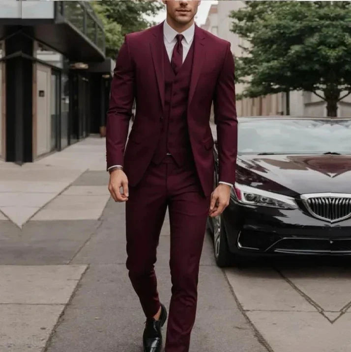 Men's 3 Piece Wedding Guest Suit Classic Fit – TrendAura