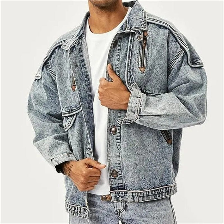 Reggie Denim Jacket For Men Classic Casual Style – TrendAura