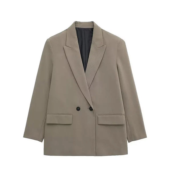 Amiah Structured Blazer: Elegant, Long-Sleeved Design – TrendAura-co-uk
