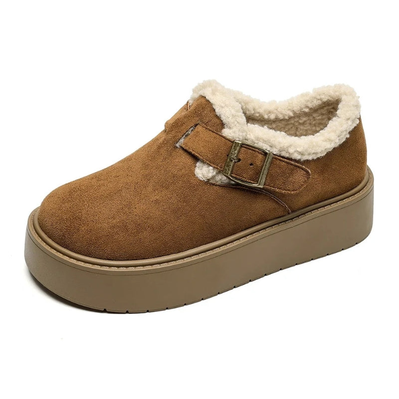 Women's Platform Mary Janes with Arch Support | Suede Fleece-Lined Sho ...