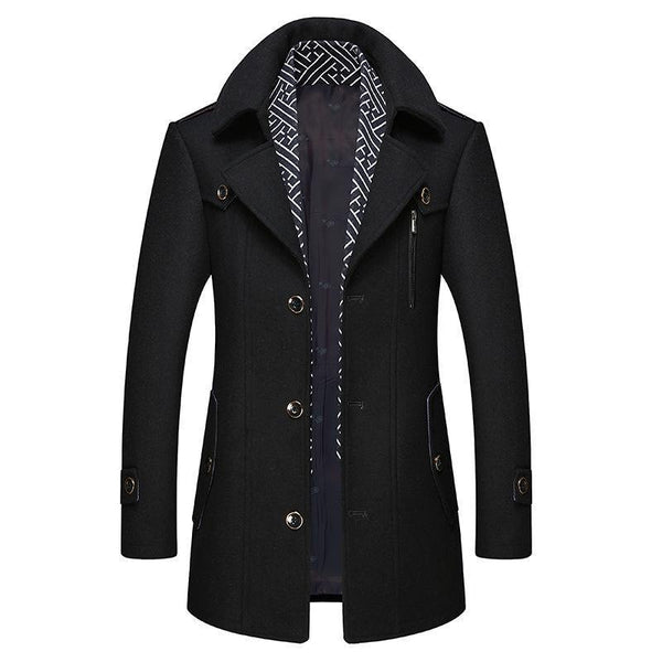 Damian Mens Single Breasted Wool Coat For Men Winter – TrendAura